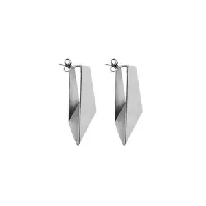 NAYIBE WARCHAUSKY JEWELRY Oblique Drop Earrings In 24k And Palladium Plated Brass - Silver