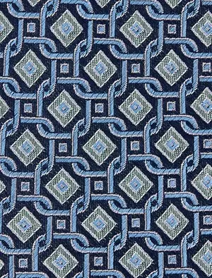 OAK HILL PREMIUM BY DXL Geometric Silk Neck Tie - Navy