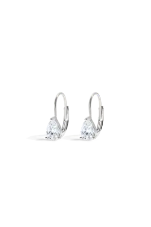 ELECTRIC PICKS Mini Aston Pear-shaped Crystal Drop Earrings - Silver