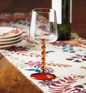 TAG Amber Twist All Purpose Wine Glass Borosilicate 3.22x3.22x8.07