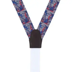 Trafalgar Freedom's Torch Patriotic Silk Novelty Button-end Suspenders