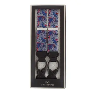 Trafalgar Freedom's Torch Patriotic Silk Novelty Button-end Suspenders