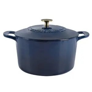 MARTHA STEWART Gatwick 7-quart Enameled Cast Iron Dutch Oven With Lid - Navy