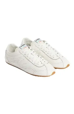 Sandro Light Wave Leather Trainers - Ecru