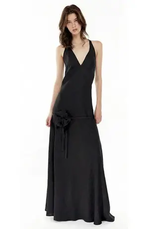 MOTHER OF ALL Fran Belt Maxi Dress - Black