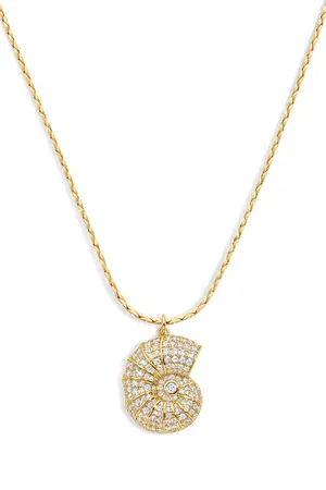 ELECTRIC PICKS 14kt Plated Nautilus Charm Necklace - Gold