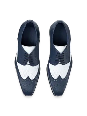PAUL FREDRICK Leather Wing Tip Derby Shoes
