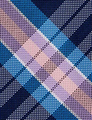 OAK HILL BY DXL Traditional Plaid Neck Tie - Navy