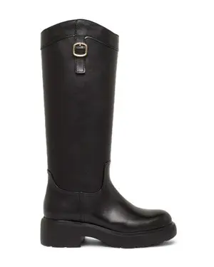 Santoni Leather Easy Boot - Black