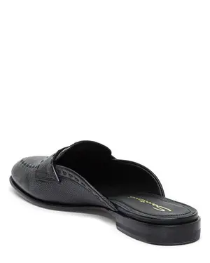 Santoni Granato Leather Mule - Black