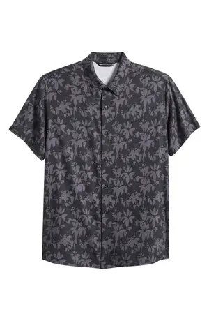 Travis Mathew Techwoven Founder Floral Short Sleeve Performance Button-up Shirt
