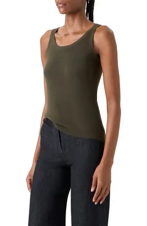 Akris Scoop Neck Cotton Sweater Tank