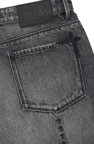 RtA Oversized Denim Bermuda Shorts - Ash Faded