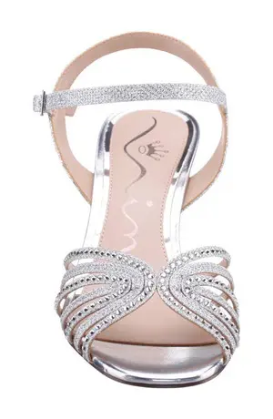 Nina Bryna Embellished Ankle Strap Sandals - Silver