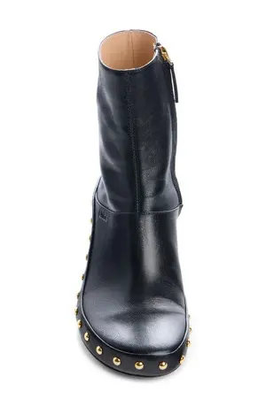 Chloé Junie Studded Leather Ankle Boots - Black