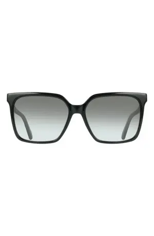 FERRAGAMO 57mm Rectangle Sunglasses Black