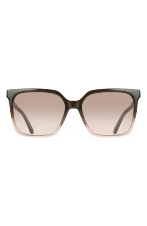 FERRAGAMO 57mm Rectangle Sunglasses - Transparent Brown Gradient