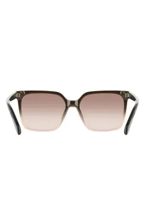 FERRAGAMO 57mm Rectangle Sunglasses - Transparent Brown Gradient