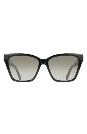 FERRAGAMO 57mm Rectangle Sunglasses - Black