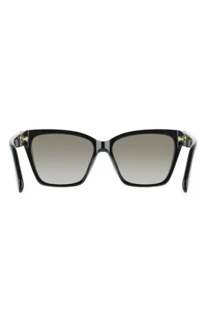 FERRAGAMO 57mm Rectangle Sunglasses - Black