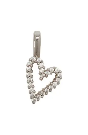 MADE BY MARY Heart Charm With Cubic Zirconia - Silver