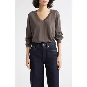 Johnstons Of Elgin Beatrice Superfine Cashmere V-neck Sweater - Ash
