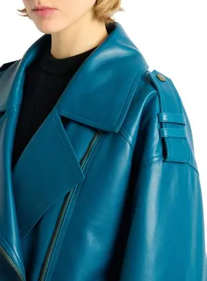Balmain Lambskin Leather Biker Jacket