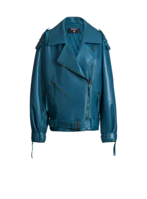 Balmain Lambskin Leather Biker Jacket