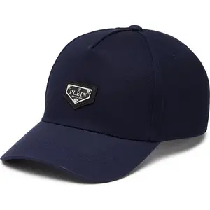 Philipp Plein Baseball Cap With Plaque Detail - Navy