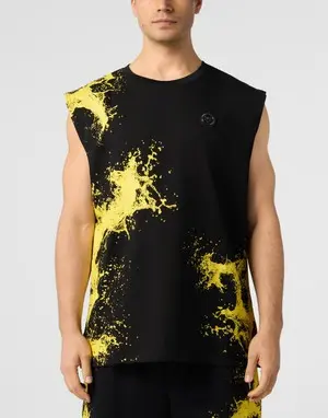 PLEIN SPORT Splash Graphic Tank Top - Black