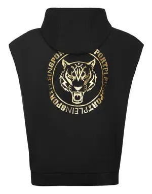 PLEIN SPORT Sleeveless Hooded Sweatshirt With Signature Branding