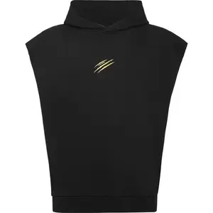 PLEIN SPORT Sleeveless Hooded Tank Top - Black/lightgold