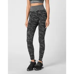 PLEIN SPORT Seamless Sport Leggings Camouflage - Black
