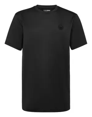 PLEIN SPORT Perforated Dry Fit Crewneck T-shirt - Black