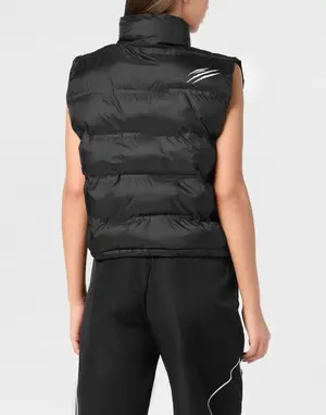 PLEIN SPORT Reversible Lightweight Padded Vest Scratch - Black