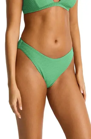 SEA LEVEL Ribbed Sporty Mid Bikini Bottoms