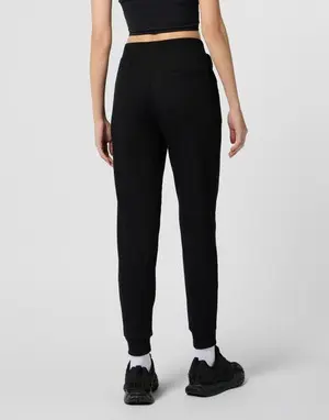 PLEIN SPORT Ribbed Joggers With Rubberized Lettering - Black