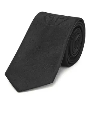 Philipp Plein Wide Silk Neck Tie - Black