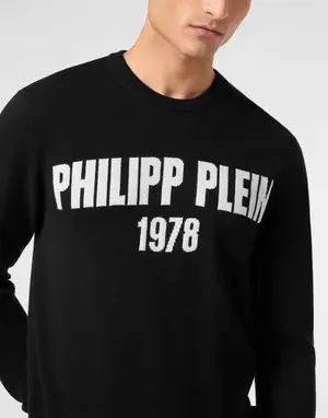 Philipp Plein Pullover Round Neck 1978 Logo - Black