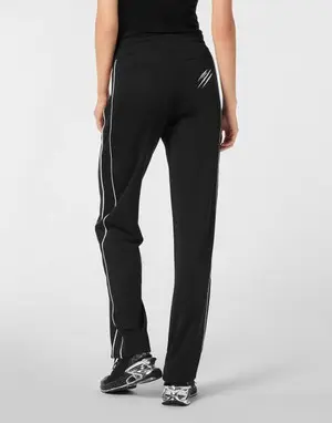 PLEIN SPORT Loose Fit Tracksuit Pants With Tiger Scratch Print