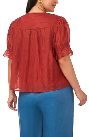 Vince Camuto Pleated Ruffle Top