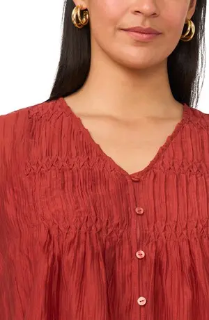 Vince Camuto Pleated Ruffle Top