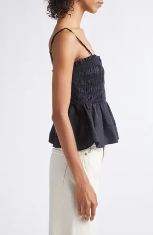 Veronica Beard Tullia Smocked Peplum Top