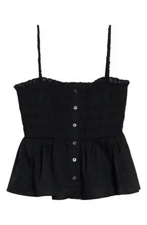 Veronica Beard Tullia Smocked Peplum Top