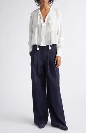 Veronica Beard Allman High Waist Wide Leg Pants