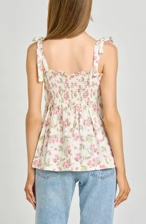 WAYF Stevie Floral Linen Blend Top