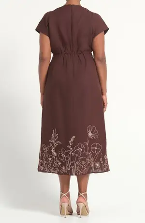 ESTELLE Emery Print Linen Blend Maxi Dress