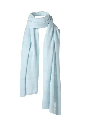 Kinross Cashmere Lurex Stripe Wrap - Surf