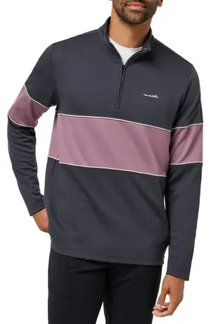 Travis Mathew Better Than Ever Quarter Zip Pullover - Ebony