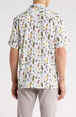 Tommy Bahama Coastal Ease Shake & Sip Cocktail Print Islandzone® Camp Shirt